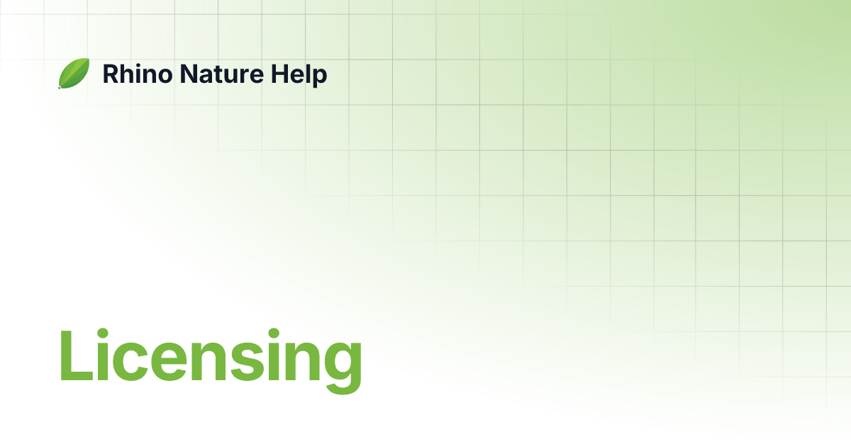 Licensing | Rhino Nature Help